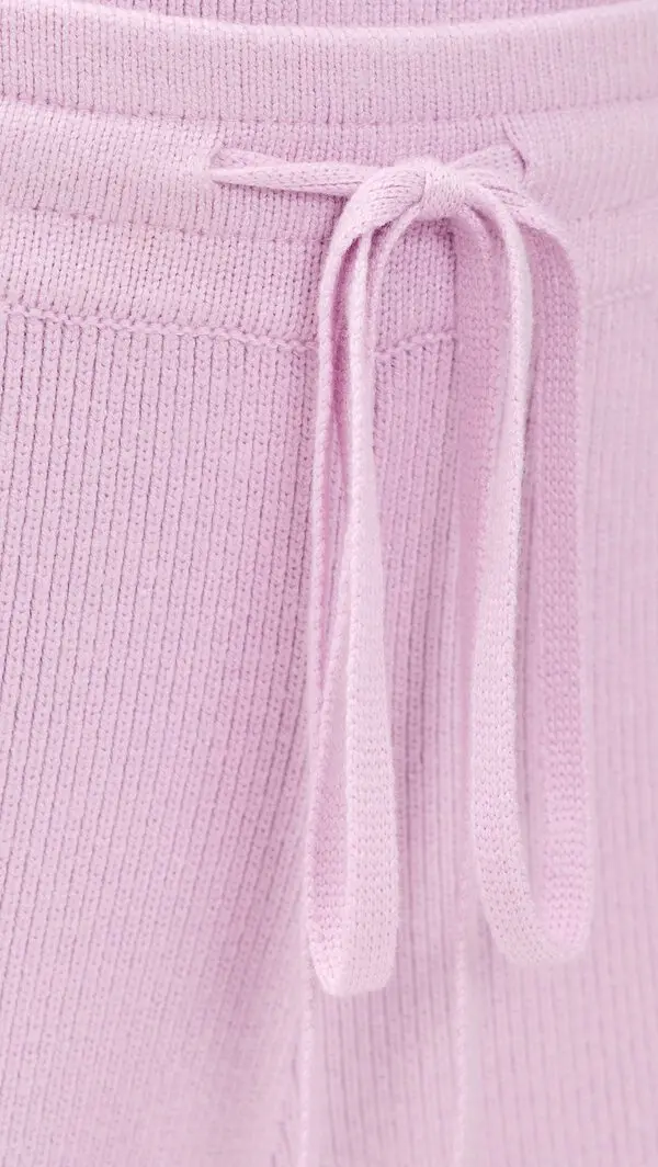 English Factory Ribbed Knit Drawstring Wide Leg Pants