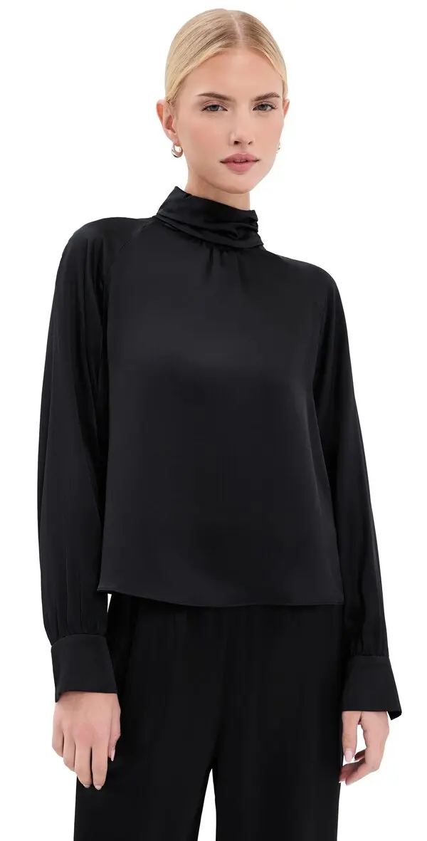 Sablyn Nadine Slouchy Turtleneck Silk Blouse