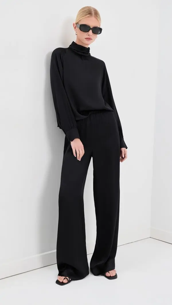 Sablyn Nadine Slouchy Turtleneck Silk Blouse