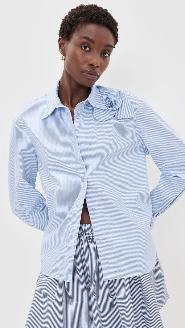 AKNVAS Poplin Rose Button Down Shirt