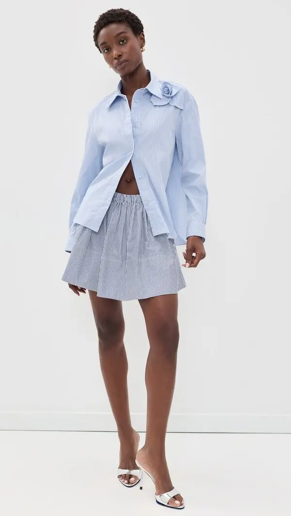 AKNVAS Poplin Rose Button Down Shirt