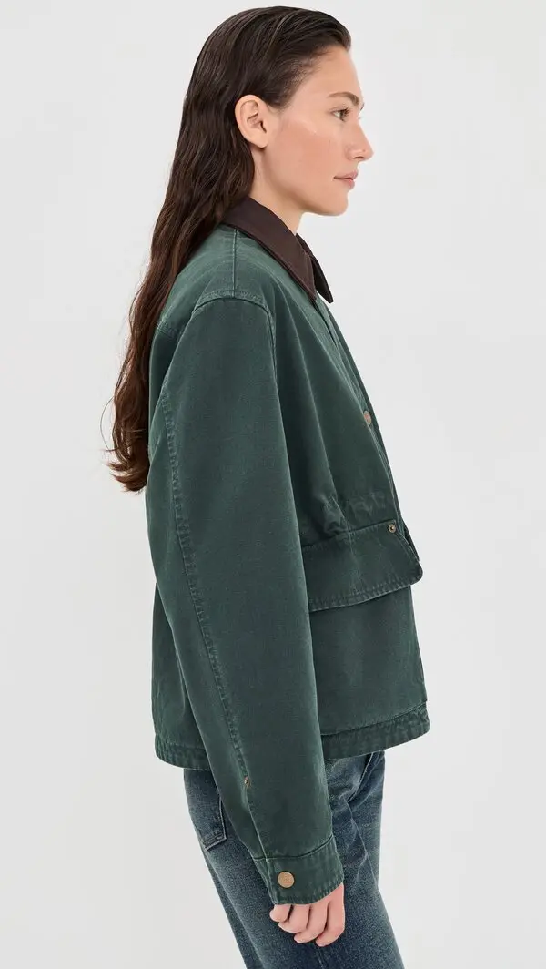Acne Studios Canvas Jacket With Leather Collar