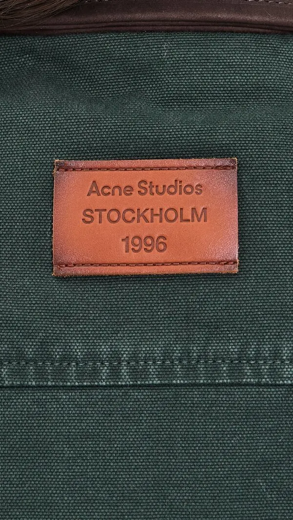 Acne Studios Canvas Jacket With Leather Collar
