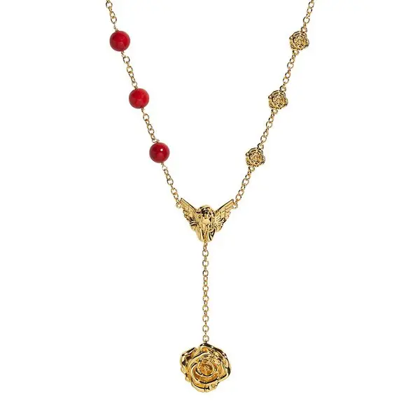 OGÉ JEWELRY Gold / Red Fervor Necklace – Minimal Gold Statement For Fierce Feminine Power - Gold/red