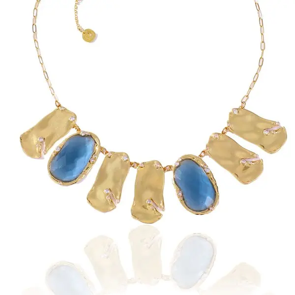 RARE MATTERS JEWELRY Golden Wave Collar Statement Necklace