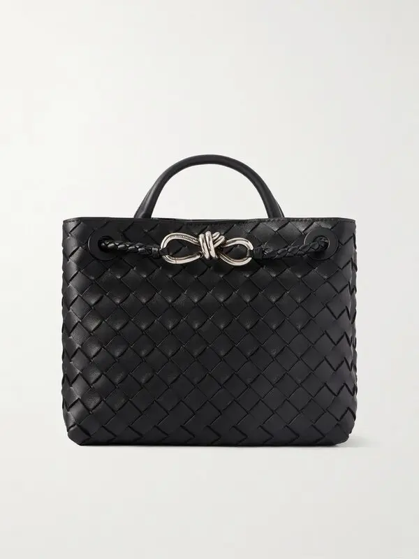 Bottega Veneta Andiamo Small Intrecciato Leather Tote - Black