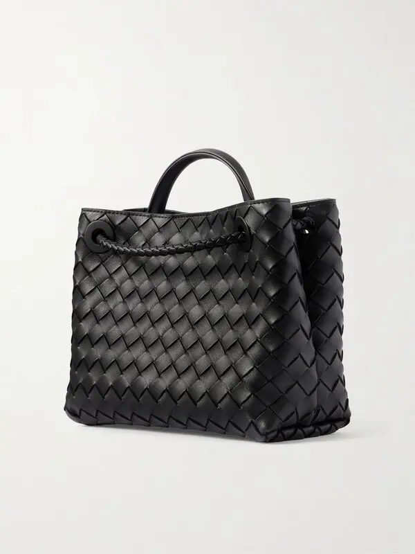 Bottega Veneta Andiamo Small Intrecciato Leather Tote - Black