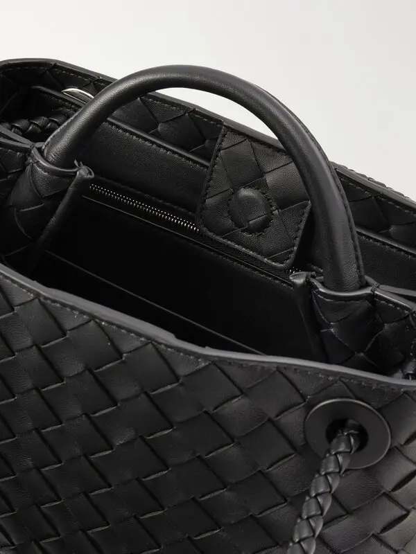 Bottega Veneta Andiamo Small Intrecciato Leather Tote - Black