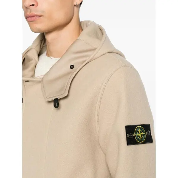 Stone Island Neutrals Jackets Hooded Jackets - Cream