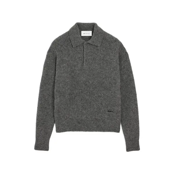 AMI Paris Grey Polo Shirts - Gray