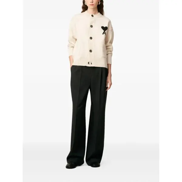 AMI Paris Neutrals Sweaters & Knitwear Cardigans