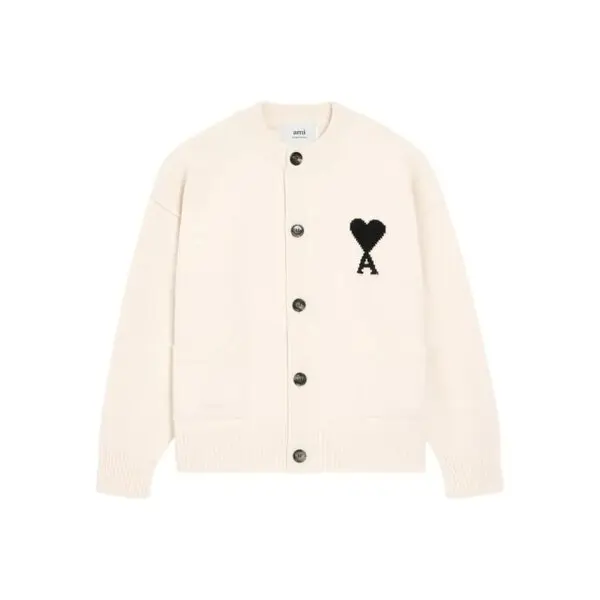 AMI Paris Neutrals Sweaters & Knitwear Cardigans - Cream