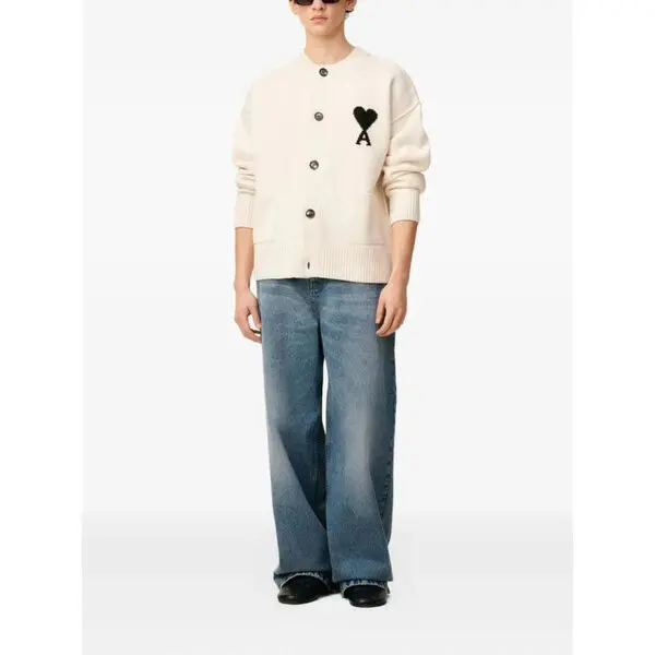 AMI Paris Neutrals Sweaters & Knitwear Cardigans - Cream