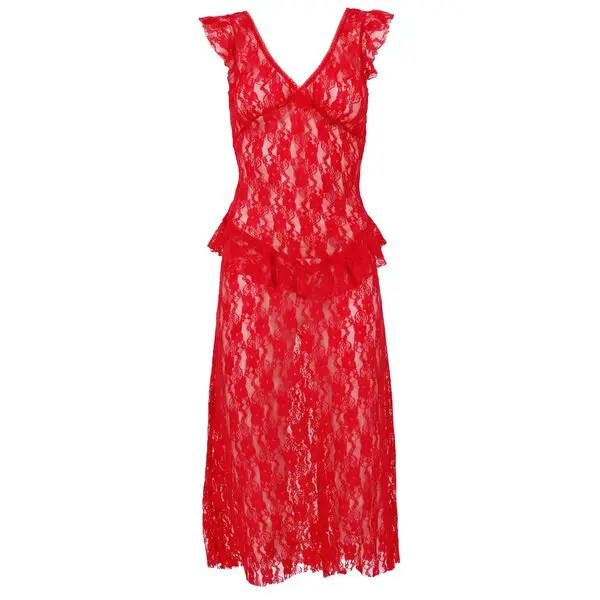 LOVE AND NOSTALGIA The Summer Love Lace Midi Dress True
