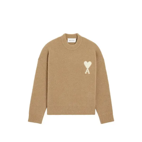AMI Paris Neutrals Sweaters & Knitwear Jumpers
