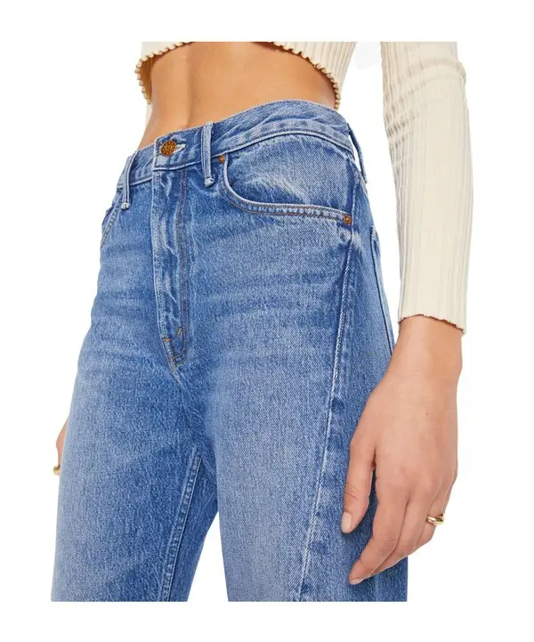 MOTHER The Lemon Twist Sneak Button-fly Jeans - Blue