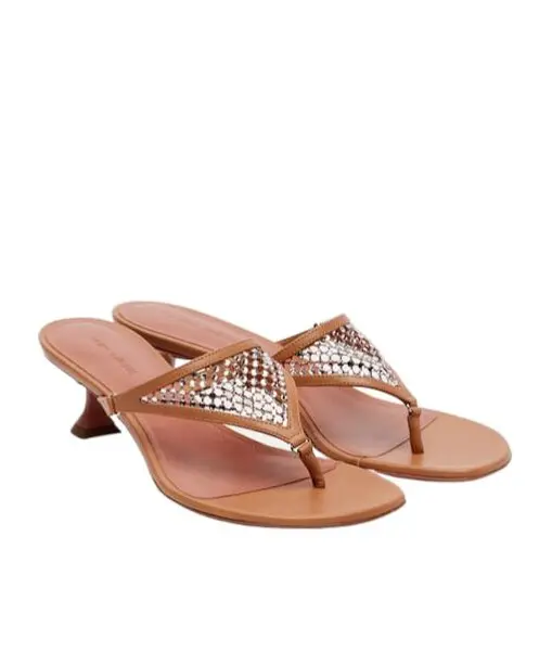 Amina Muaddi Embellished Thong Sandals - No