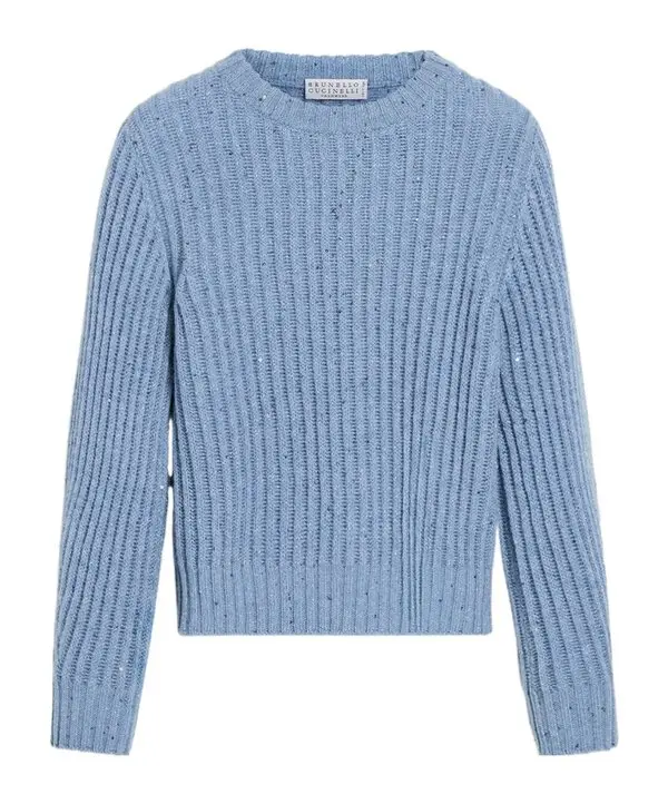 Brunello Cucinelli Wool Rib Sweater - Light Denim