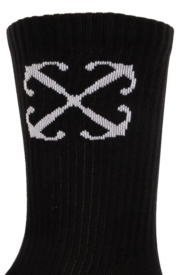 Off-White Logo Detailed Ribbed Socks
