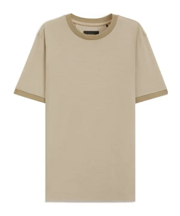 Hugo Boss Ribbed-trim Wool T-shirt - Light Beige