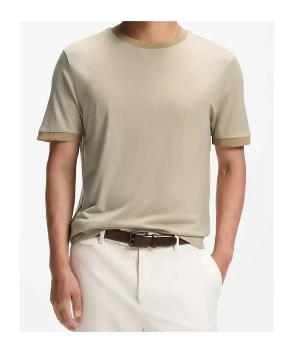 Hugo Boss Ribbed-trim Wool T-shirt