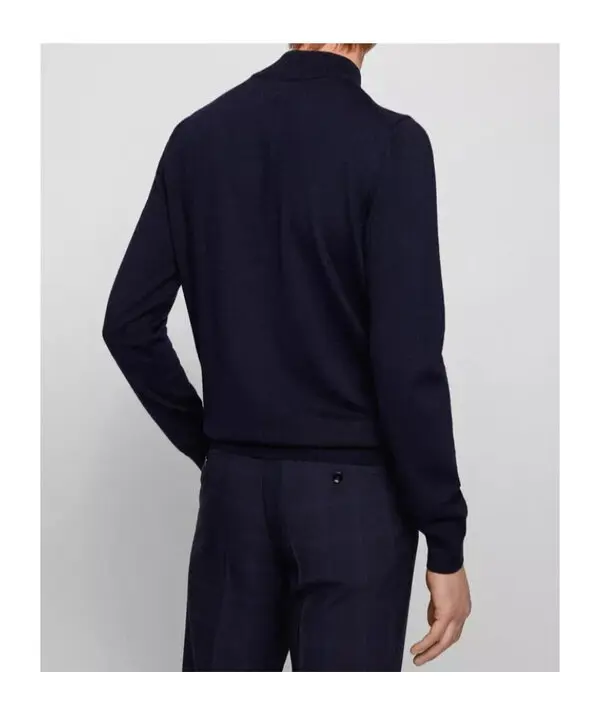 Hugo Boss Zip Neck Virgin Wool Cardigan