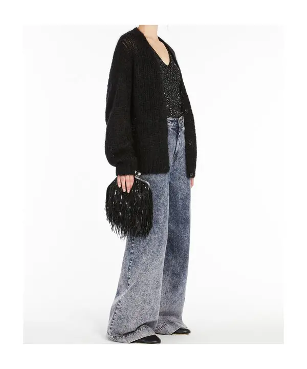 Max Mara Sequin Embellished V-neck Top