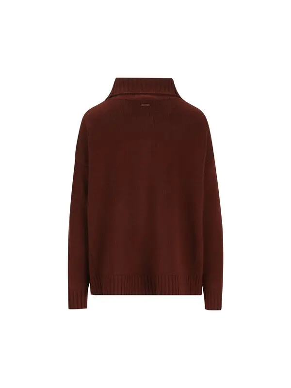 Max Mara Half-zip Long-sleeved Jumper - Rust-red