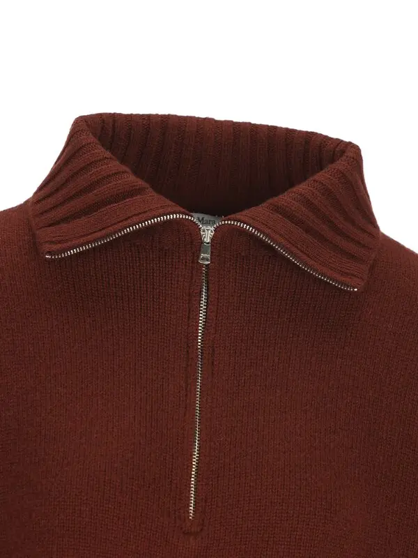 Max Mara Half-zip Long-sleeved Jumper - Rust-red