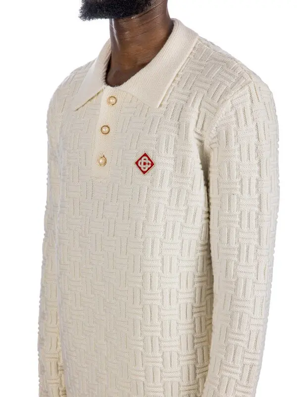 Casablanca Column Knit Polo Shirt