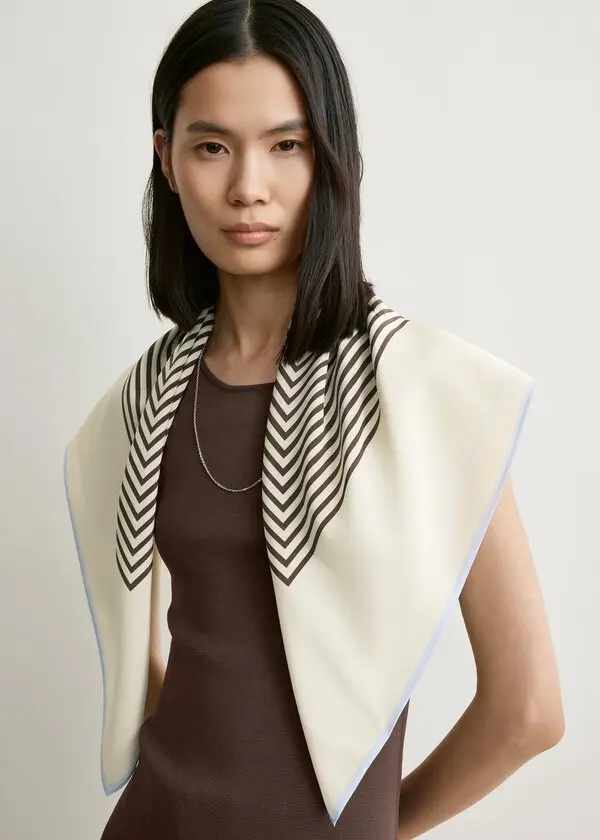 TOTEME Centered Monogram Silk Scarf