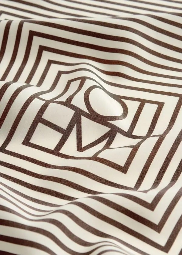 TOTEME Centered Monogram Silk Scarf