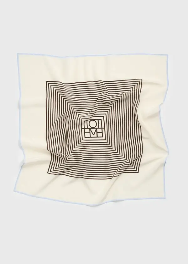 TOTEME Centered Monogram Silk Scarf
