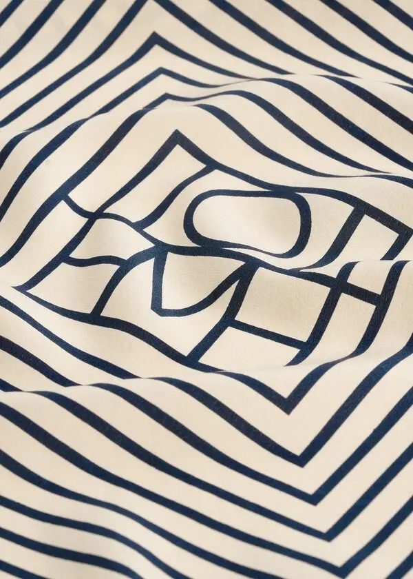 TOTEME Signature Monogram Silk Scarf Crème