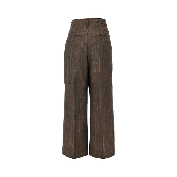 GANNI Wool Pants With Pinstriped Motif