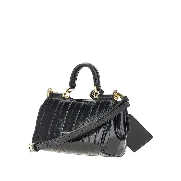 Dolce & Gabbana Eel Leather Mini 'my Sicily' Bag - Black