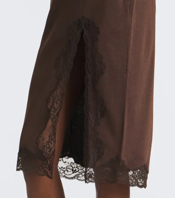 Balmain Lace-trimmed Midi Skirt