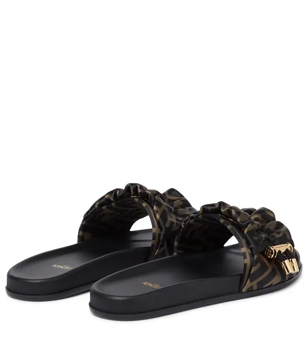 Fendi Ff Vertigo Satin Slides
