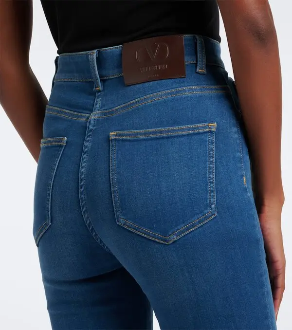 Valentino Garavani Lace-trimmed Skinny Jeans