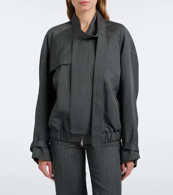 Victoria Beckham Virgin Wool Bomber Jacket