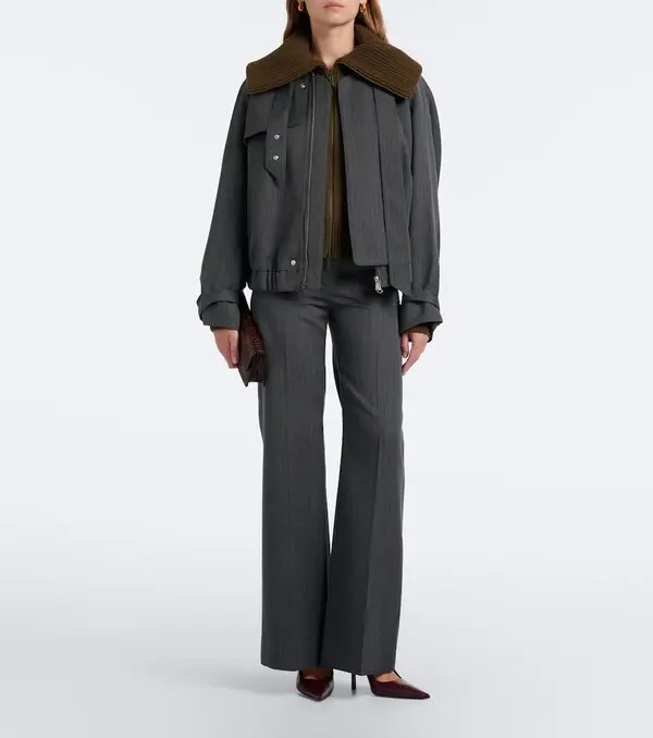 Victoria Beckham Virgin Wool Bomber Jacket