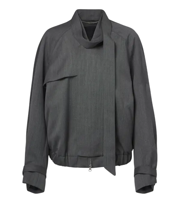 Victoria Beckham Virgin Wool Bomber Jacket - Grey