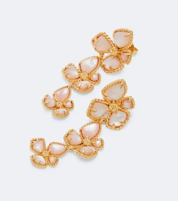 Zimmermann Bloom Mother-of-pearl -plated Drop Earrings
