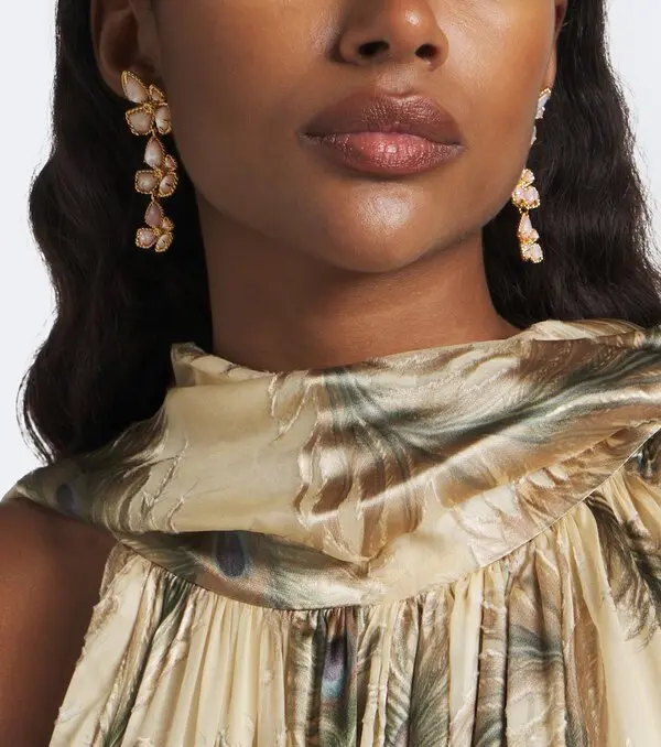 Zimmermann Bloom Mother-of-pearl -plated Drop Earrings
