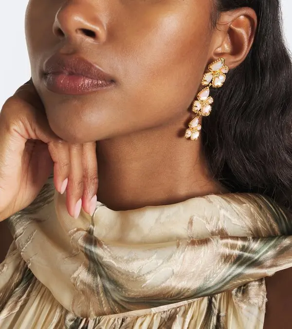Zimmermann Bloom Mother-of-pearl -plated Drop Earrings