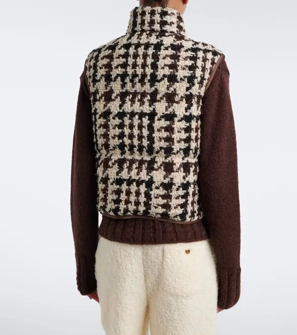 Moncler Leather-trimmed Wool And Cotton-blend Vest