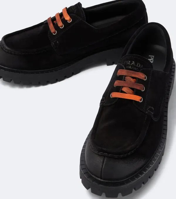 Prada Suede Boat Shoes