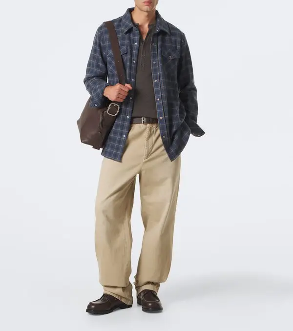 GOD'S TRUE CASHMERE Rugged Explorer Plaid Cashmere Shirt