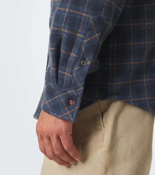 GOD'S TRUE CASHMERE Rugged Explorer Plaid Cashmere Shirt