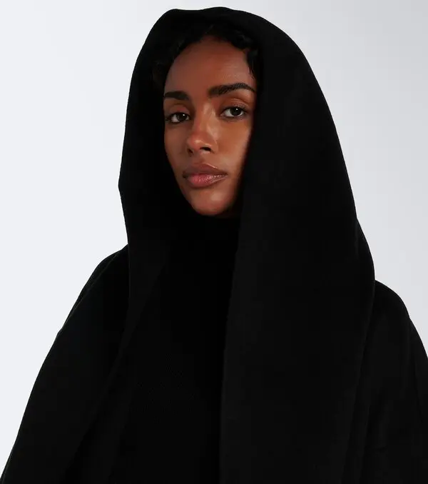 TOTEME Hooded Wool Coat - Black